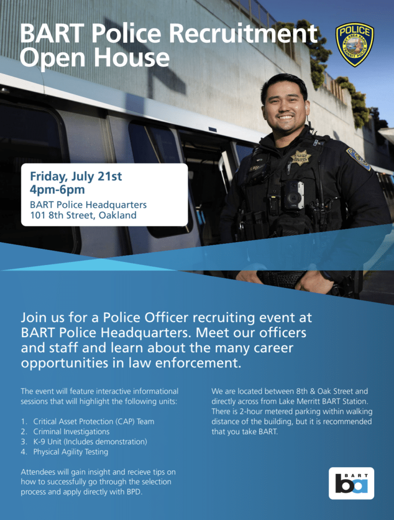 Join the BART Police Department - BART Police Department